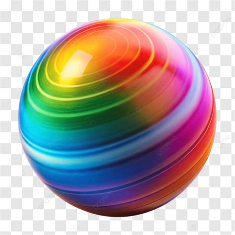 Abstract Rainbow Sphere 3d Illustration Colorful Orb Glossy Bright