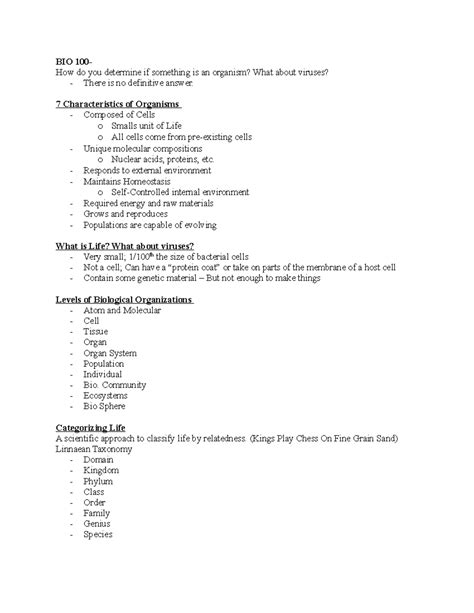 General Biology For Non Majors Chapter 1 Bio 100how Do You Determine If Something Is An
