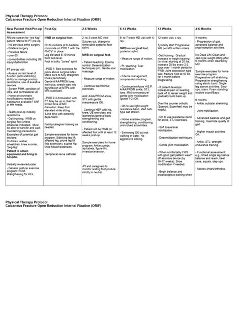Calcaneus Fracture Orif Protocols Pdf Foot Balance Ability