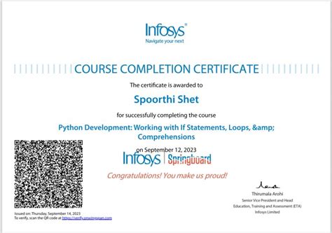Spoorthi Shet On Linkedin Hello I Am Happy To Share That I Have Completed My Certification In