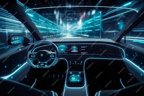 Premium Ai Image Modern Smart Car Technology Intelligent System Using Heads Up Display Hud