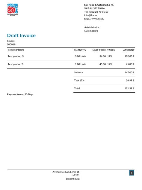 Draft Invoice 5 Pdf