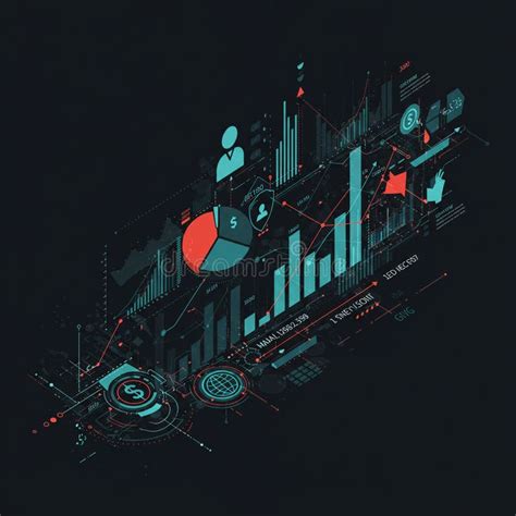 Abstract Digital Interface Featuring Data Visualizations Including Pie