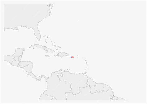Premium Vector Puerto Rico Map Highlighted In Puerto Rico Flag Colors