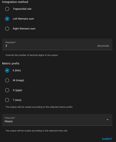 Riemann Sum Integral Sensor Wrong Metric Configuration Home