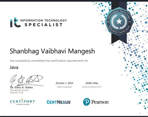Vaibhavi Shanbhag On Linkedin Javacertification Globalcertification Enginers Java