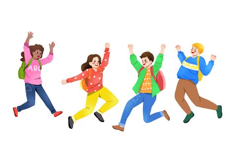 점프하는 청소년 세계 청소년의 날 만화 캐릭터 Png 일러스트 및 이미지 에 대한 무료 다운로드 Pngtree