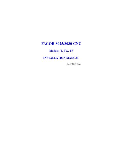 905 1025 Fagor Installation Manual Pdf Power Supply Numerical Control