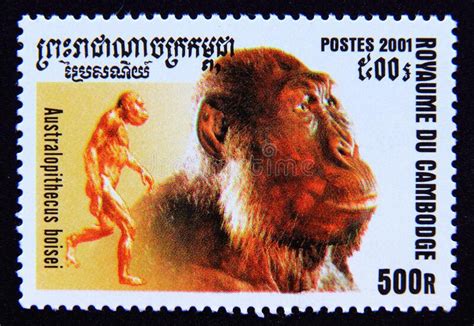 Postage Stamp Cambodia 2001 Australopithecus Boisei Prehistoric Human