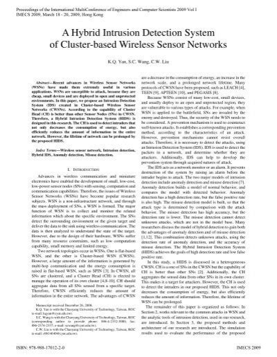 A Hybrid Intrusion Detection System Of Cluster Based International