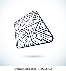 Vector Technology Cpu Design Square Microprocessor Stock Vector Royalty Free 740016793