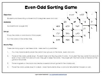 Even And Odd Numbers Worksheets