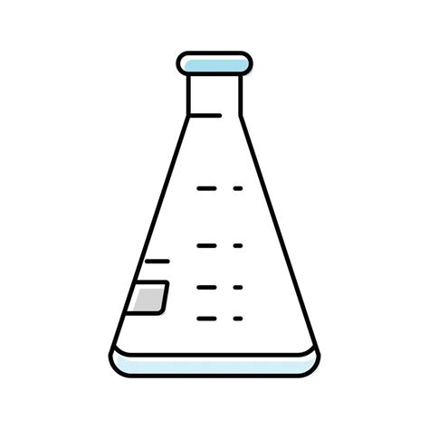 Erlenmeyer Flask Chemical Glassware Lab Color Icon Vector Illustration