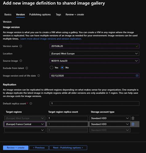 Azure Shared Image Gallery Feature
