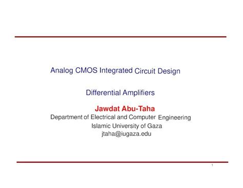 Pdf Analog Cmos Integrated Circuit Design Differential … Ps 2016 10
