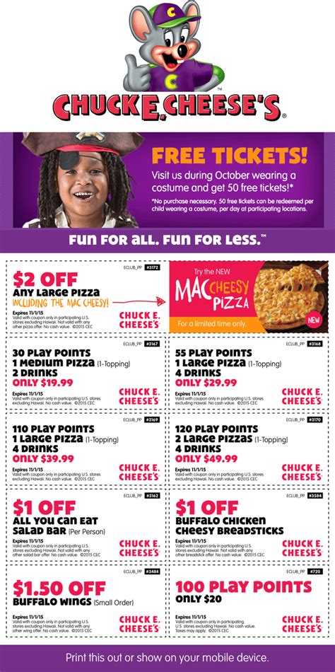 Pizza Coupons For Chuck E Cheese At Jeanette Upshaw Blog