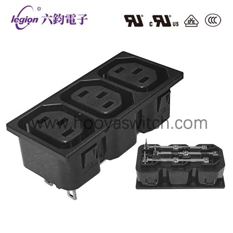A V IEC C PDU Power Socket IEC C Connector Triple Outlet AC Power Gang Snap In Socket