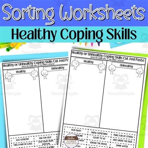 Coping Skills Cut And Paste Sorting Worksheets For Coping Skills By