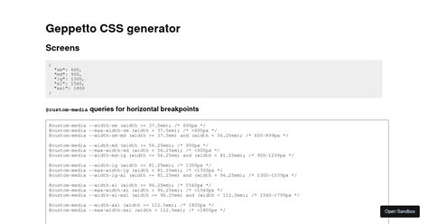 DS CSS Generator Codesandbox