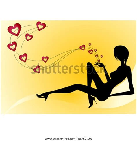 Beautiful Sexy Girl Vector Illustration Hearts Stock Vector Royalty Free 18267235 Shutterstock