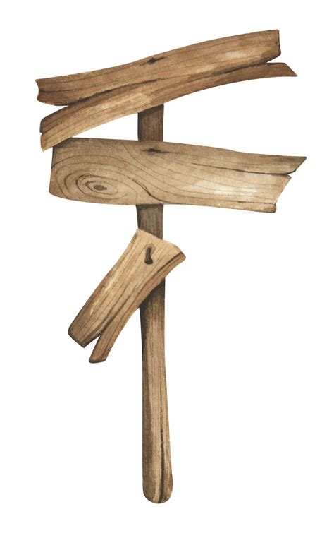 Watercolor Wooden Signboards Empty Blank Wood Banners Planks Board