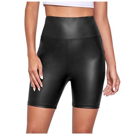 Womens High Waist Leather Shorts Booty Hot Pants Pu Leather Shorts