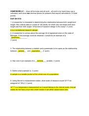 HOMEWORK PSY Pdf HOMEWORK Show All Formulas And All Work All Work Is By Hand