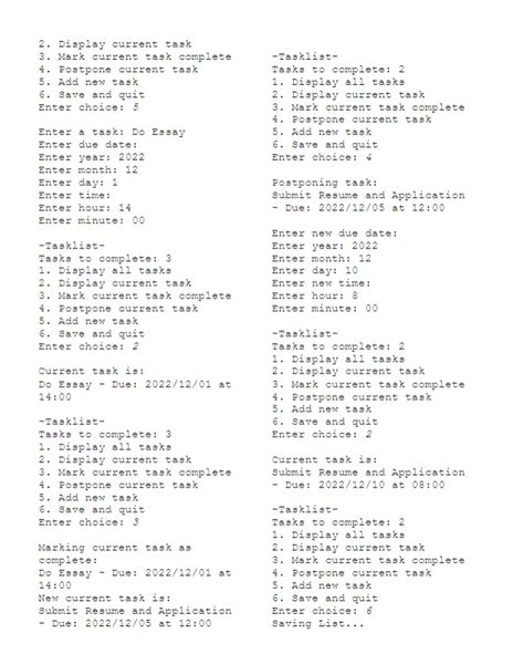 solved task list update lab 5 to use an iterator to display