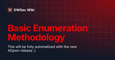 Basic Enumeration Methodology Dwsec Wiki