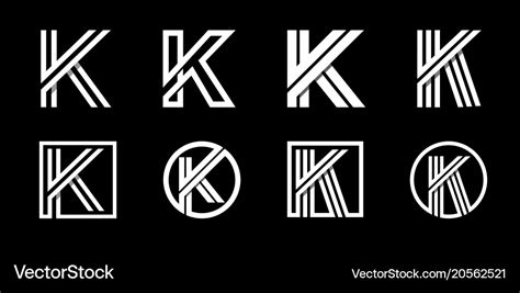 Capital Letter K Modern Set For Monograms Logos Vector Image