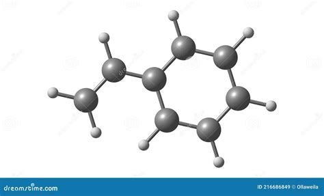 Styrene Molecular Structure Isolated On Black Royalty Free Illustration