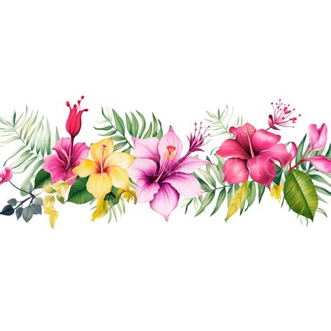 Hawaiian Flower Border Clip Art Page 4 Hawaiian Flower Border
