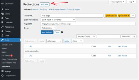 how to redirect url pages in wordpress