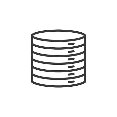 Premium Vector Database Minimalist Line Art Icon Logo Symbol Icon Black Color Only