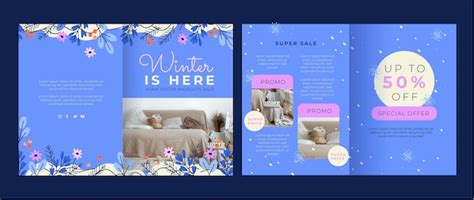 겨울 시즌 축하 방문 페이지 템플릿 무료 벡터