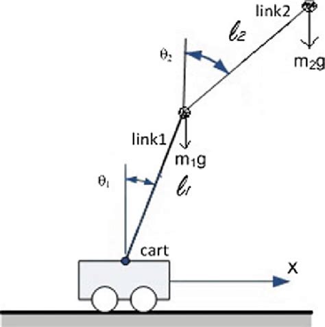Double Inverted Pendulum On A Cart Dipoac Download Scientific Diagram