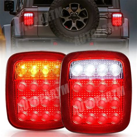 For Jeep Wrangler Tj Yj Cj Led Tail Lights Backup Brake Reverse Brake