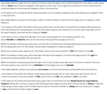 Answered Open Index Html In Google Chrome S Device Mode And Resize The