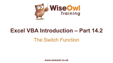 Excel Vba Introduction Part 542 The Switch Function Youtube