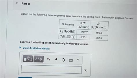 solved based on the following thermodynamic data calculate