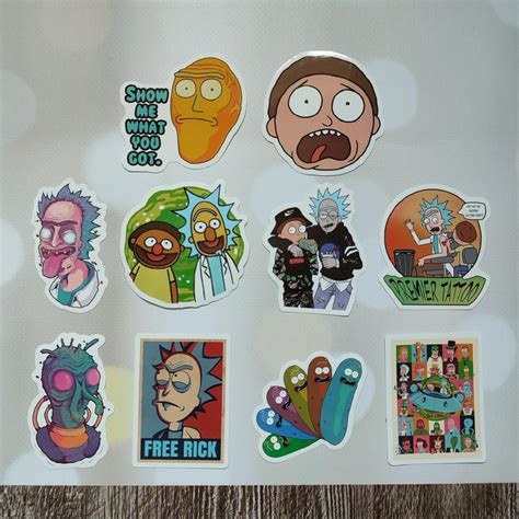 Наклейки наліпки стікери стікерпак рік та морті Rick And Morty набір з 10 шт стик0108