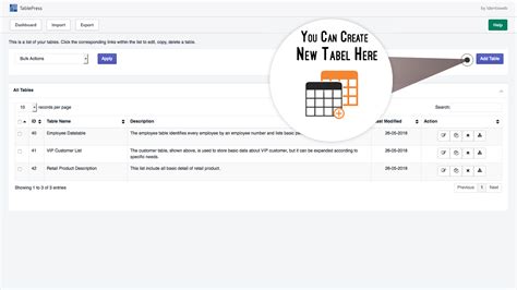 Tablepress ‑ Data Tables Create Tables For Your Pages With The