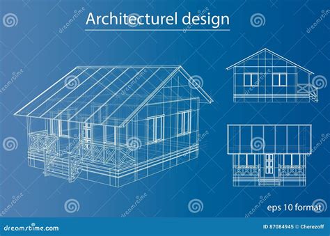 House Wireframe Structure Vector Stock Vector Illustration Of Exterior Development 87084945