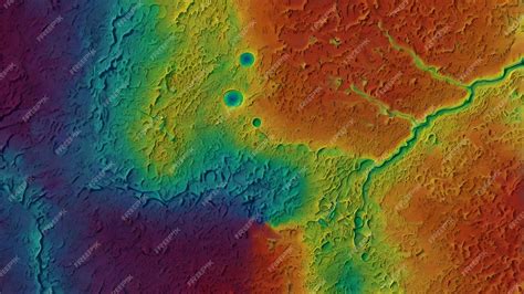 Retro Grainy Topographical Heatmap Abstract Art Premium Ai Generated