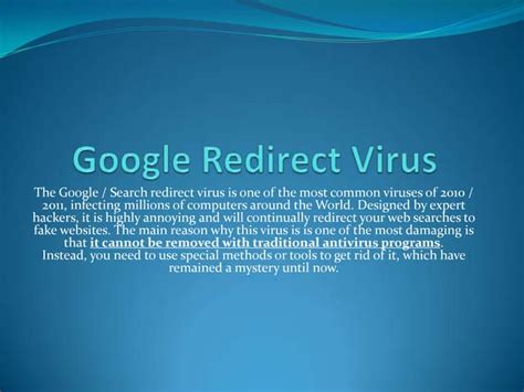 Redirect Virus Fix Ppt