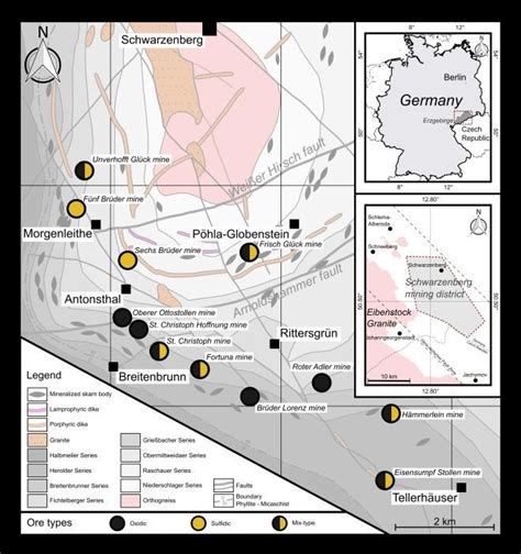 Simplified Geological And Tectonic Map Of The Schwarzenberg Mining Download Scientific Diagram