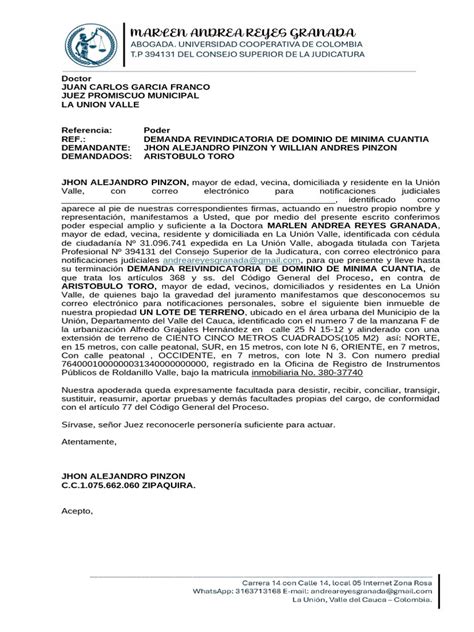 Demanda De Revindicación De Dominio Pdf