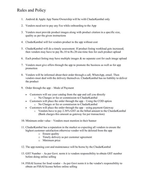 Rules And Policy Customer Onboarding To The App V 1 0 Pankaj Aggarwal