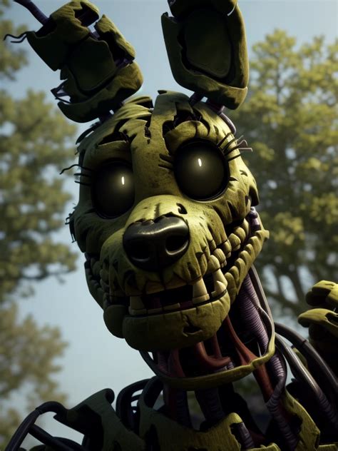 Springtrap Animatronic Close Up Muscular Nude Male Focus