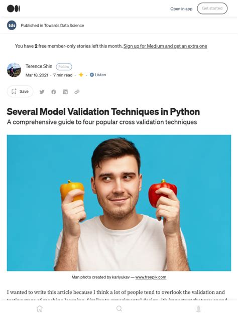 several model validation techniques in python by terence shin